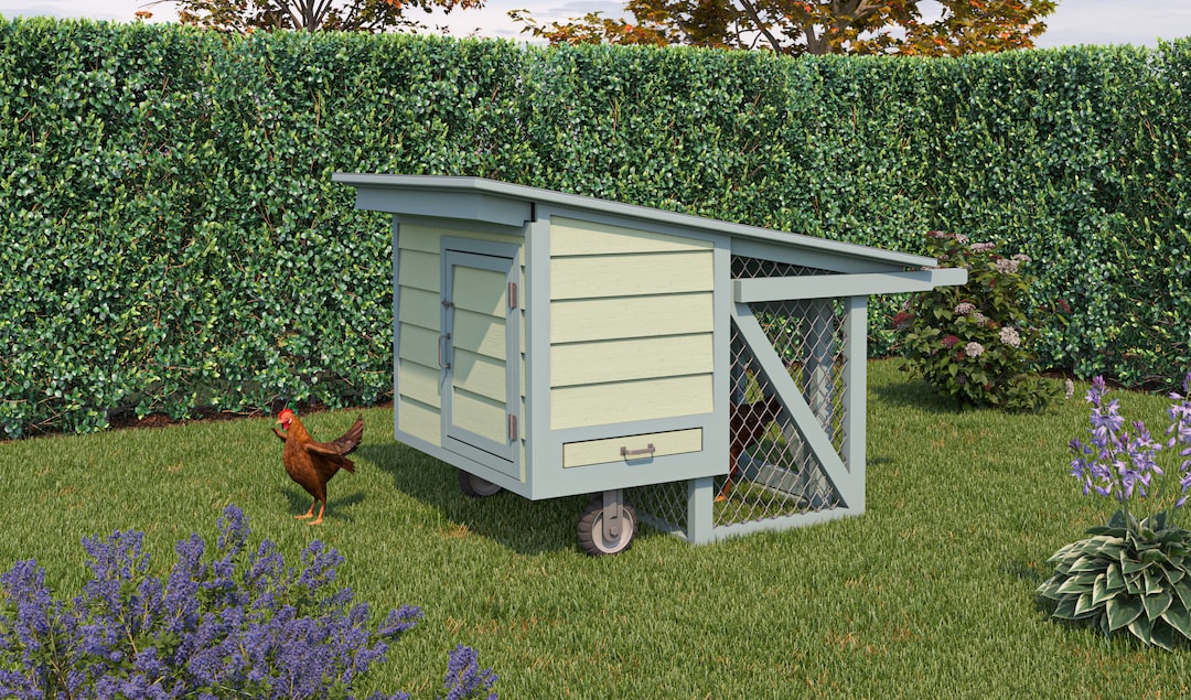 3x4 DIY Movable Chicken Tractor Plan for 4 Chickens - Etsy
