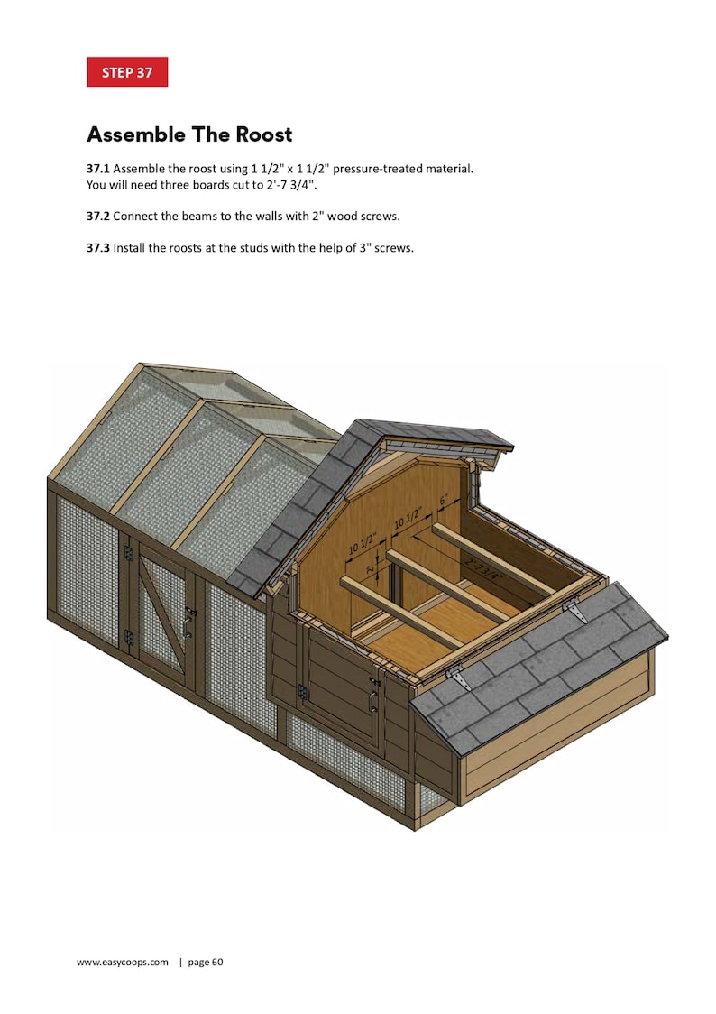 4x8 DIY Movable Chicken Tractor Plan for 6 Chickens - Etsy