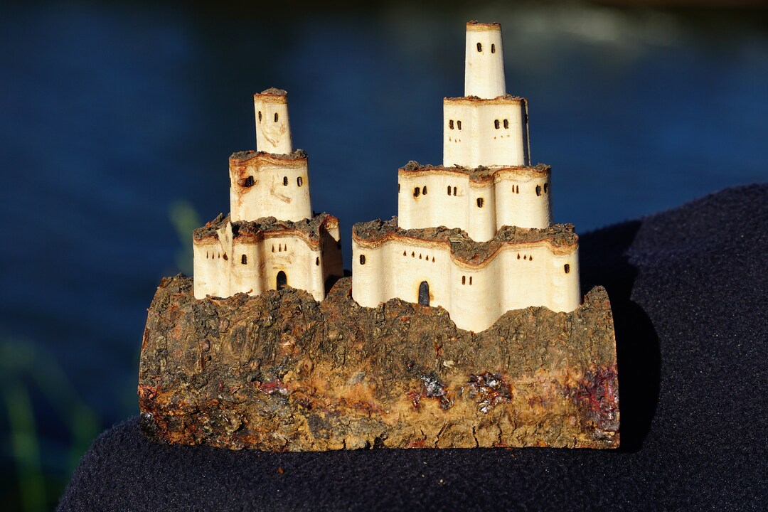 Wooden Pop up Castle Carved From Monkey Puzzle Tree Log Expending Into ...