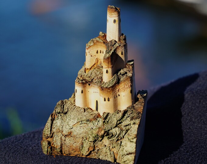 Wooden Pop up Castle Carved From a Pear Tree Log Expending Into a Fairy ...