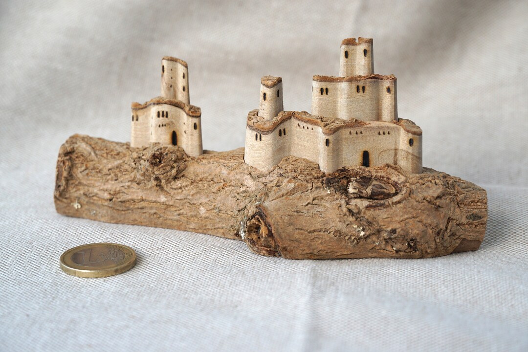 Wooden Pop up Castle Carved From a Garden Tree Log Expending Into a ...