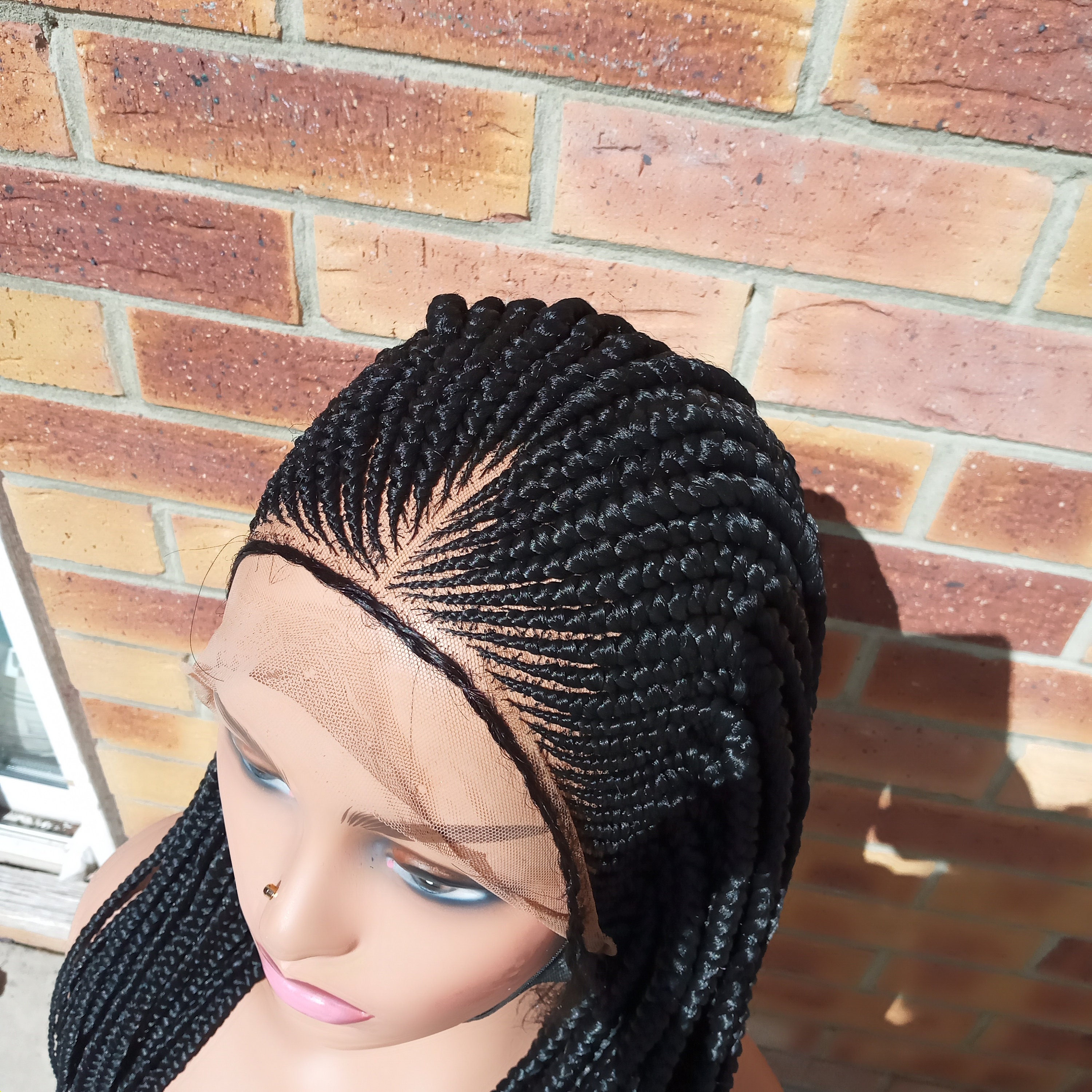 Full Lace cornrow Knotless Braidswig Wig 32 Inches for Black | Etsy
