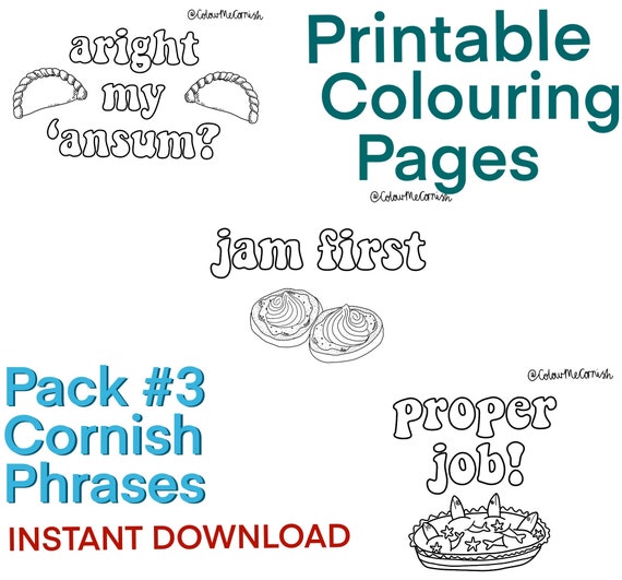 Cornish Phrases PDF Printable Coloring Book Pages | Etsy