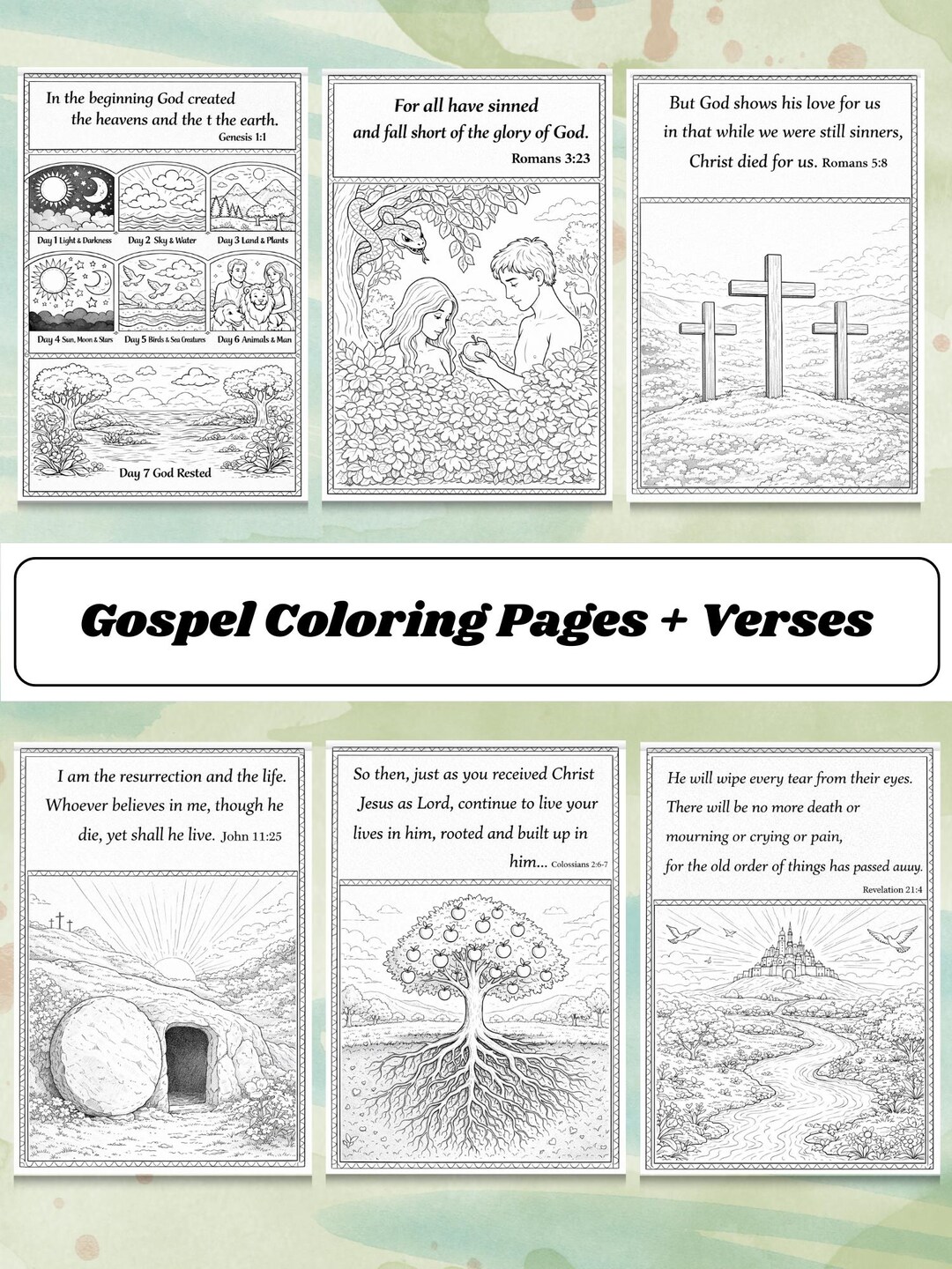 Gospel Coloring Pages for Kids | Creation, Fall, Cross, Resurrection ...