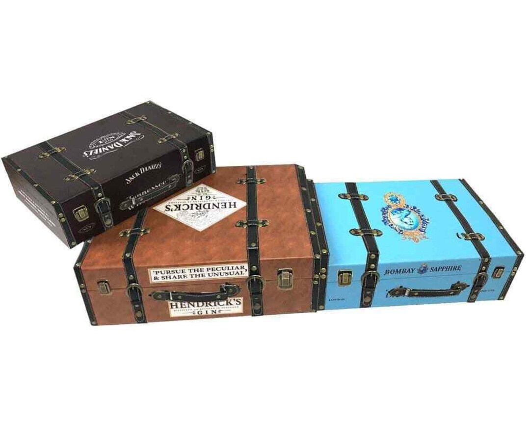 Gin Hendricks Jack Daniels Bombay Storage Suitcase SHELF Chest Trunk ...