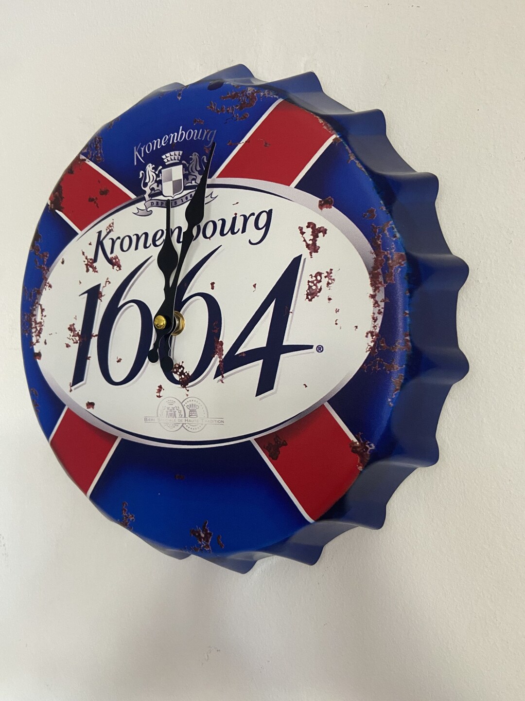 Kronenbourg Lager Beer Clock, Vintage Style Bottle Cap, 30cm Wall Decor ...