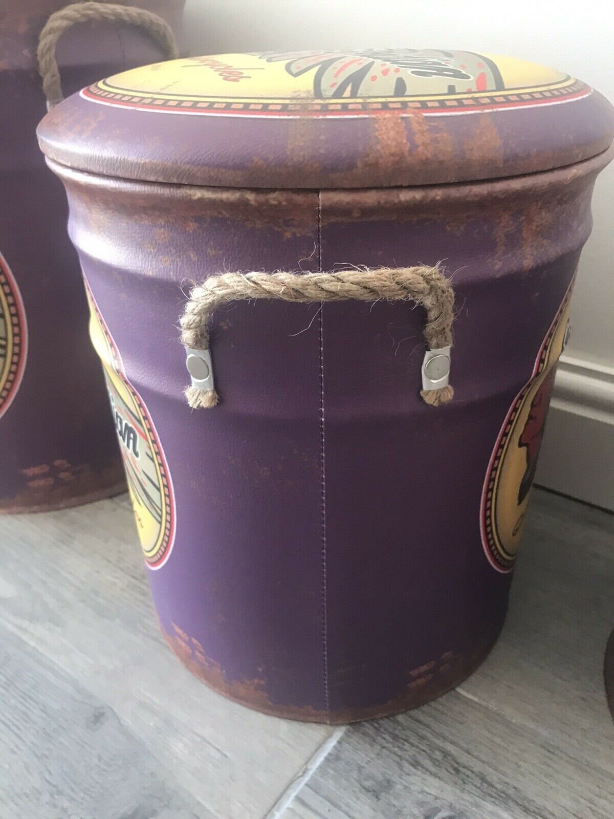 Indian Motorcycle USA Storage Stool Padded Lidded Seat & Rope | Etsy