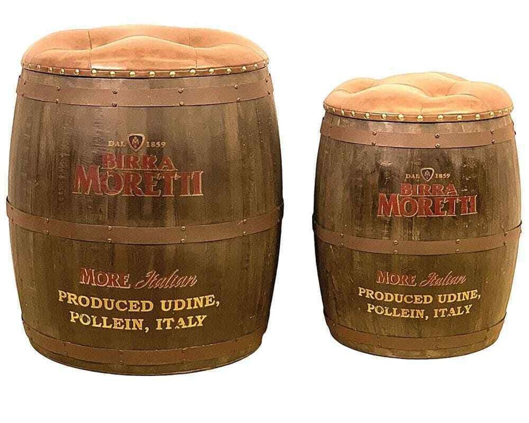 CLEARANCE SALE Birra Moretti Barrel Storage Seat Chair Stool Faux ...