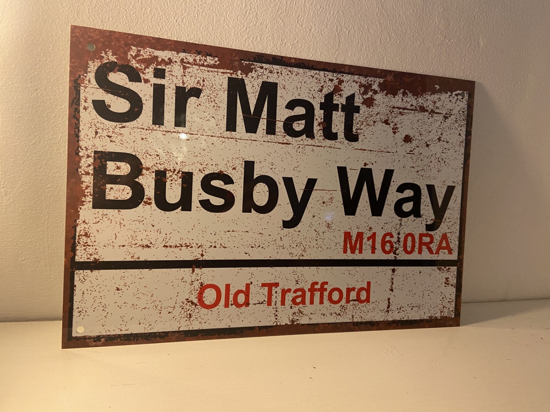 Sir Matt Busby Way Old Trafford Manchester United Waterproof Vintage ...