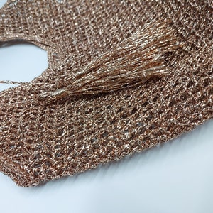 Shiny Raffia Rope Knitted Shoulder Bag - Etsy