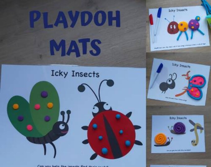 Bundle of 5 Printable Play Doh Mats, Play and Create Play Doh Activity ...