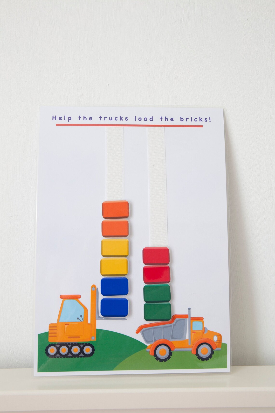 Truck Counting Activity, Stacking Bricks, Velcro Busy Book, Quiet Time ...