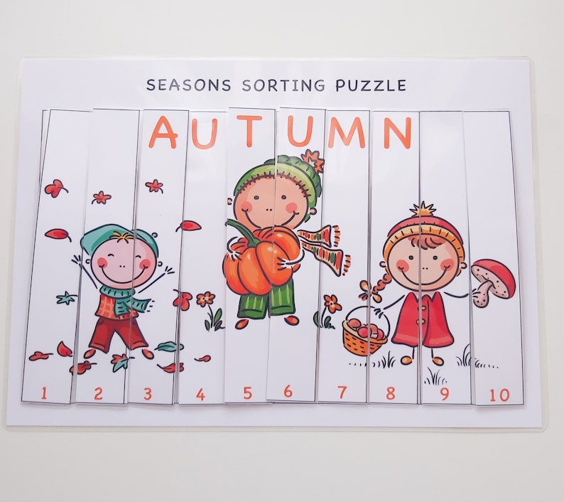 Print at Home Velcro Number Matching Puzzle, Learn About the Seasons ...