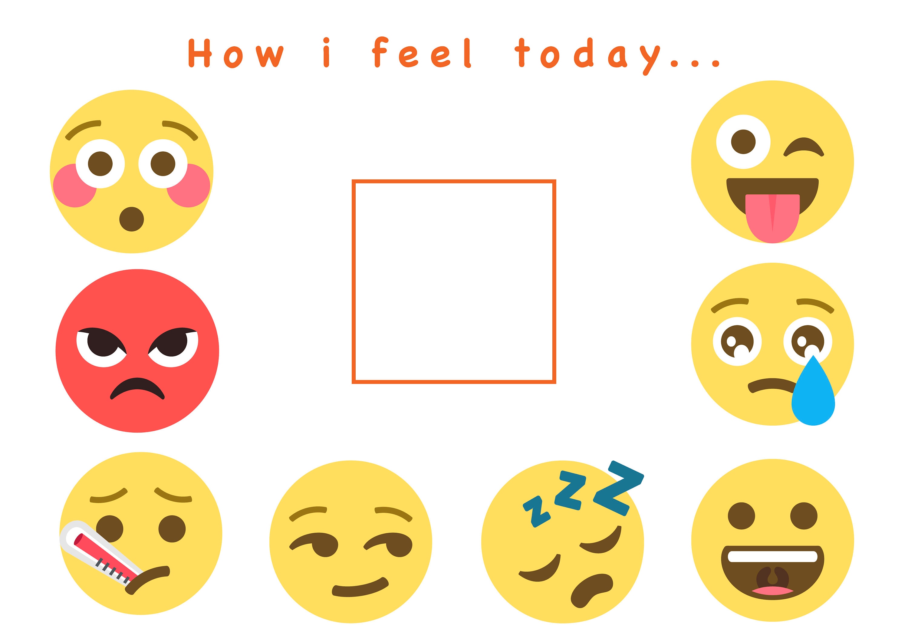 Printable 'emoji' Emotions Chart, Kids, Early Learning, Primary ...