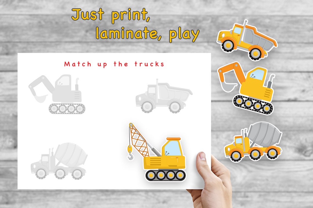 Printable Learning Mat, Trucks, Nursery, Pre School Digital, Learning ...