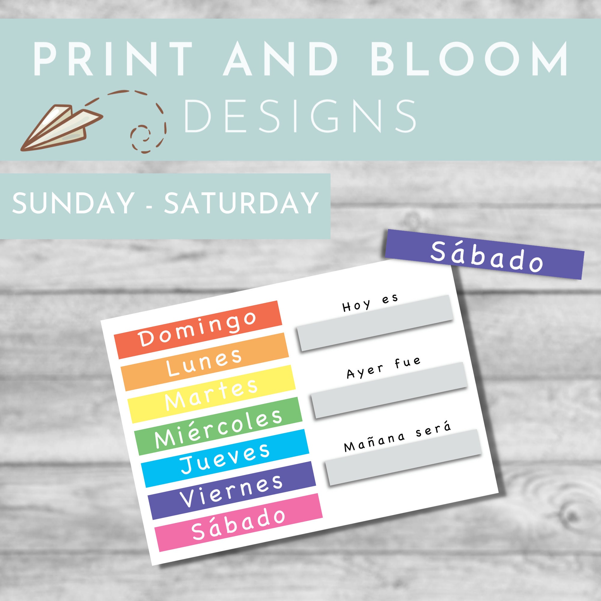 Printable Learning Mat, Spanish Days of the Week, Pre School, Learning ...