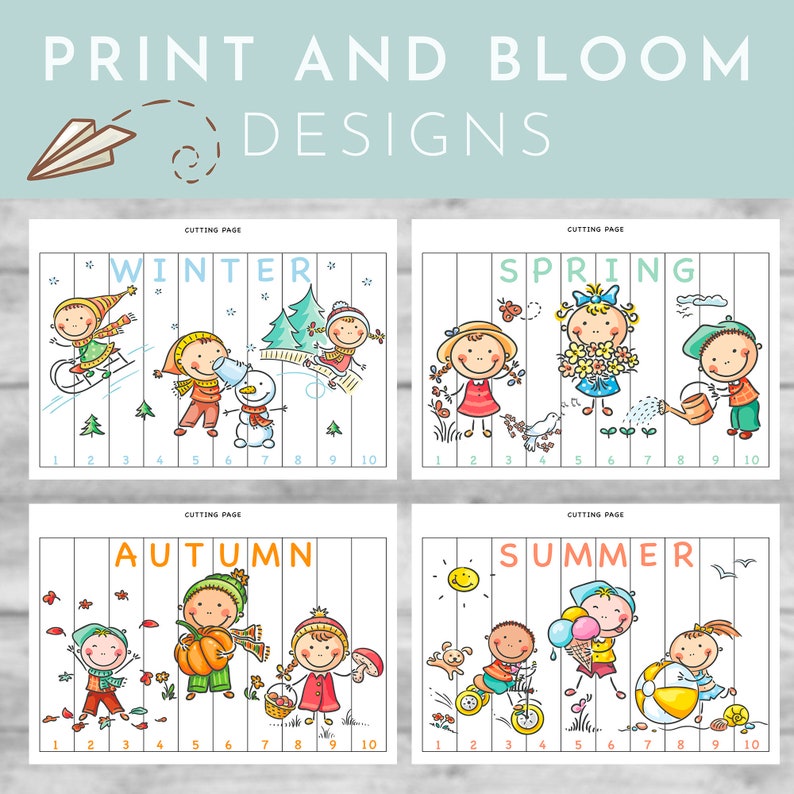 Print at Home Velcro Number Matching Puzzle, Learn About the Seasons ...