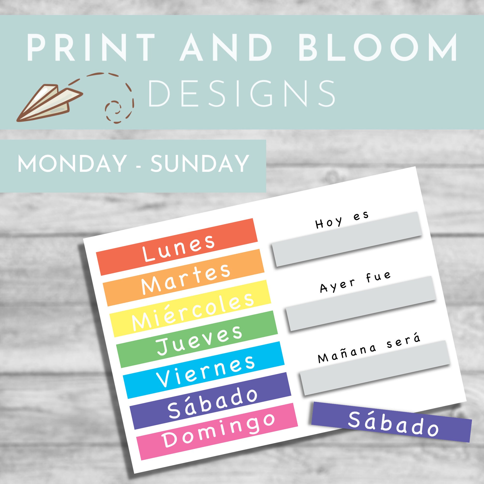 Printable Learning Mat, Spanish Days of the Week, Pre School, Learning ...