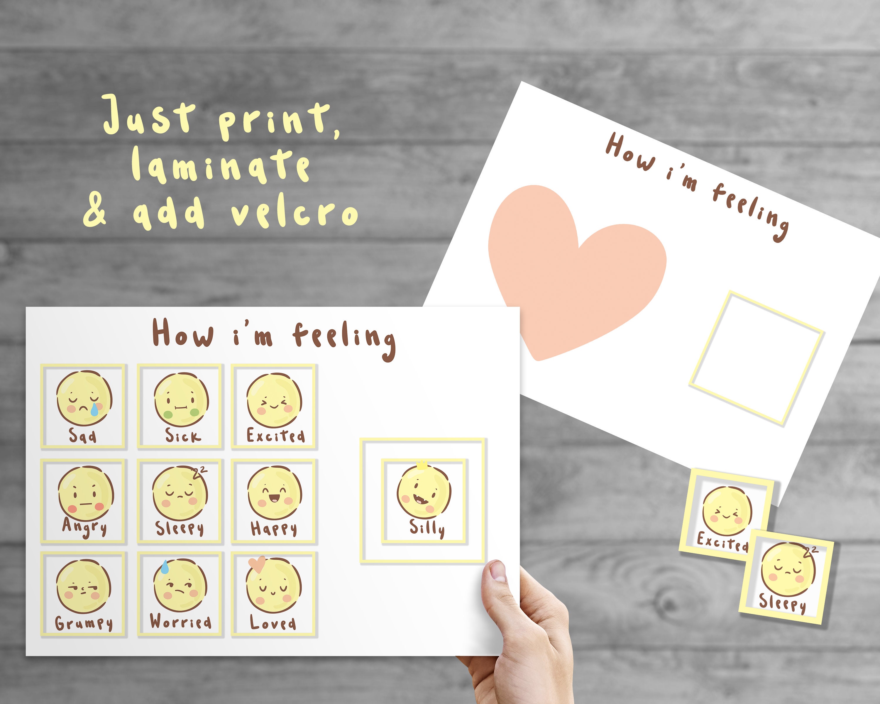 Printable 'emoji' emotions chart kids early | Etsy