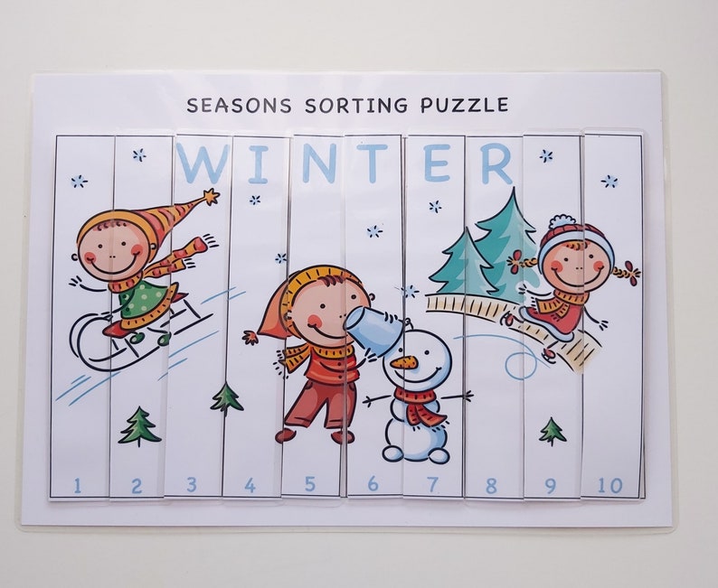 Print at Home Velcro Number Matching Puzzle, Learn About the Seasons ...