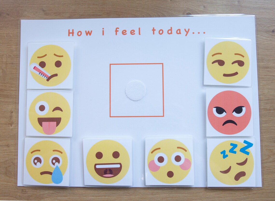 Printable 'emoji' Emotions Chart, Kids, Early Learning, Primary ...