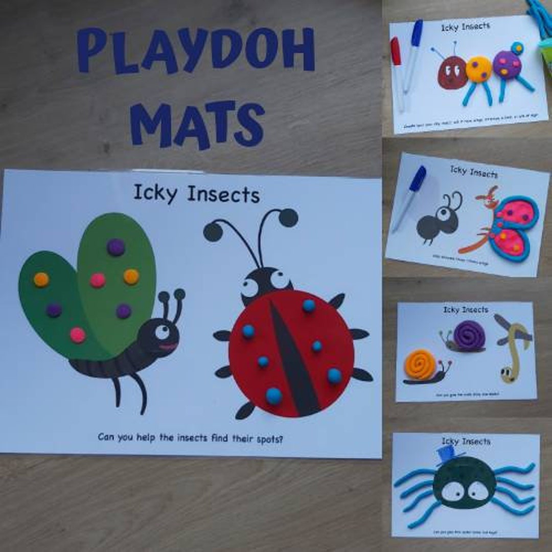 Bundle of 5 Printable Play Doh Mats, Play and Create Play Doh Activity ...
