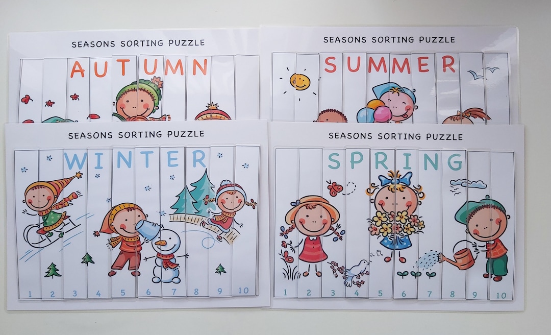 Print at Home Velcro Number Matching Puzzle, Learn About the Seasons ...