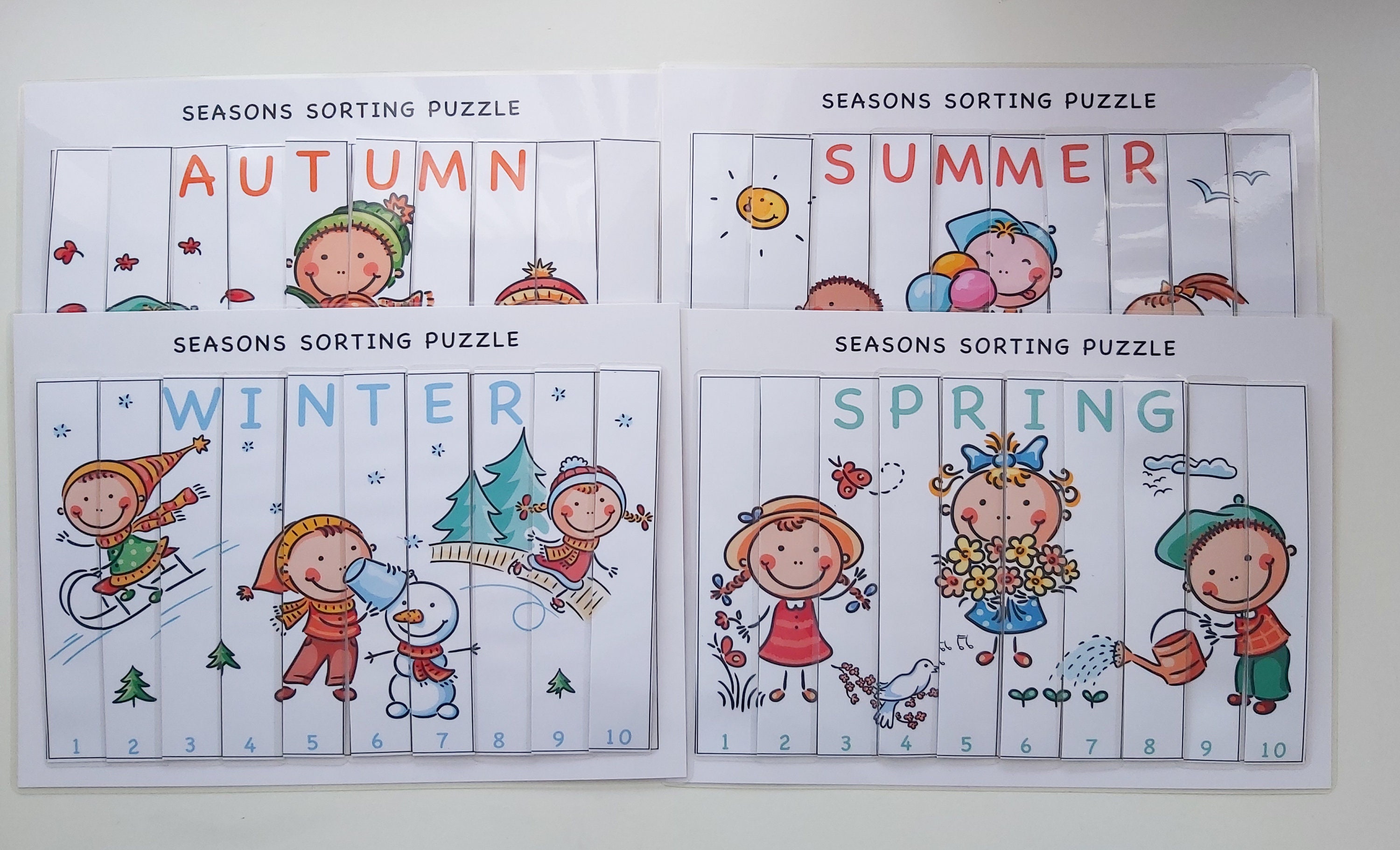 Print at Home Velcro Number Matching Puzzle, Learn About the Seasons ...