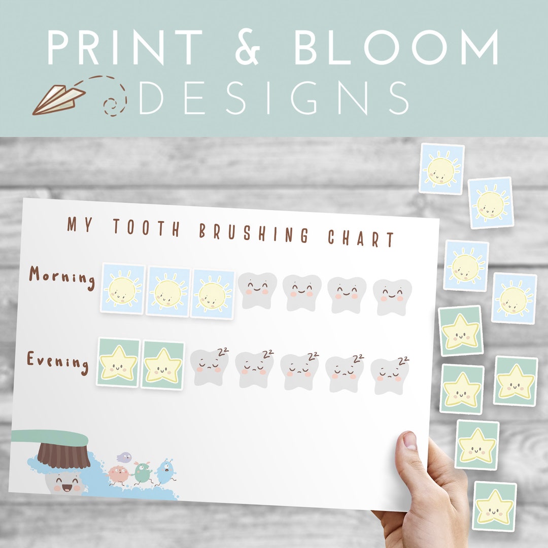 Printable Tooth Brushing Reward Chart, Nursery, Pre School, Learning ...