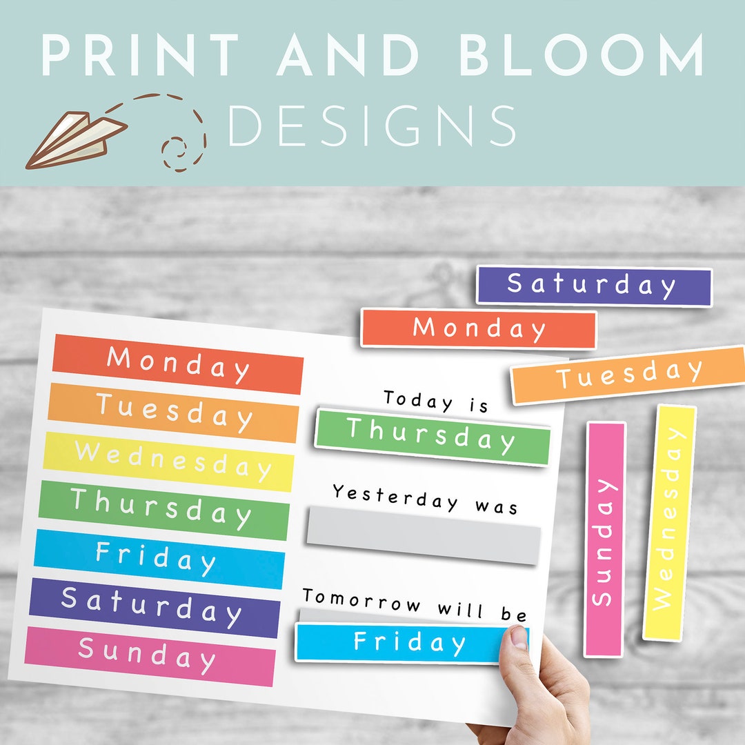 Printable Learning Mat, Days of the Week, Nursery, Pre School, Learning ...