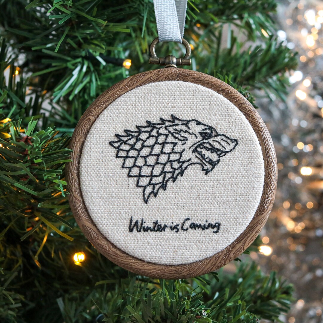 Wolf Sigil Handmade Embroidery Ornament, Winter Decor - Etsy