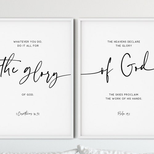 Bible Verse Wall Art Set of 2 Modern Scripture Prints - Etsy