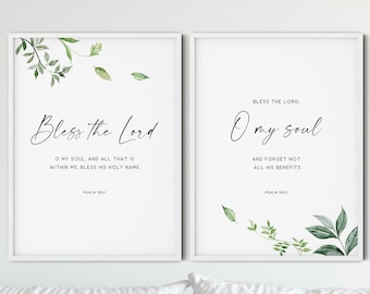 Bless the Lord Oh My Soul Psalm 103 Bible Verse Art - Etsy UK
