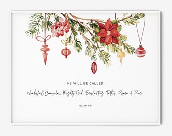 Isaiah 9:6 Christmas Christian Wall Art Printable Scripture - Etsy