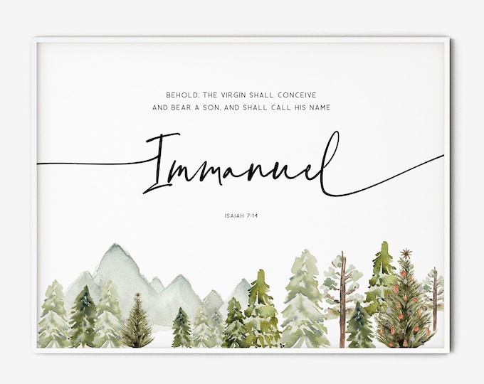 Isaiah 7:14 ESV Christmas Printable, Bible Verse Card Download ...