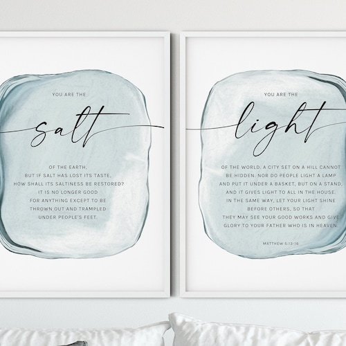 Matthew 5:13-16 Salt and Light Bible Verse Wall Art Printable - Etsy