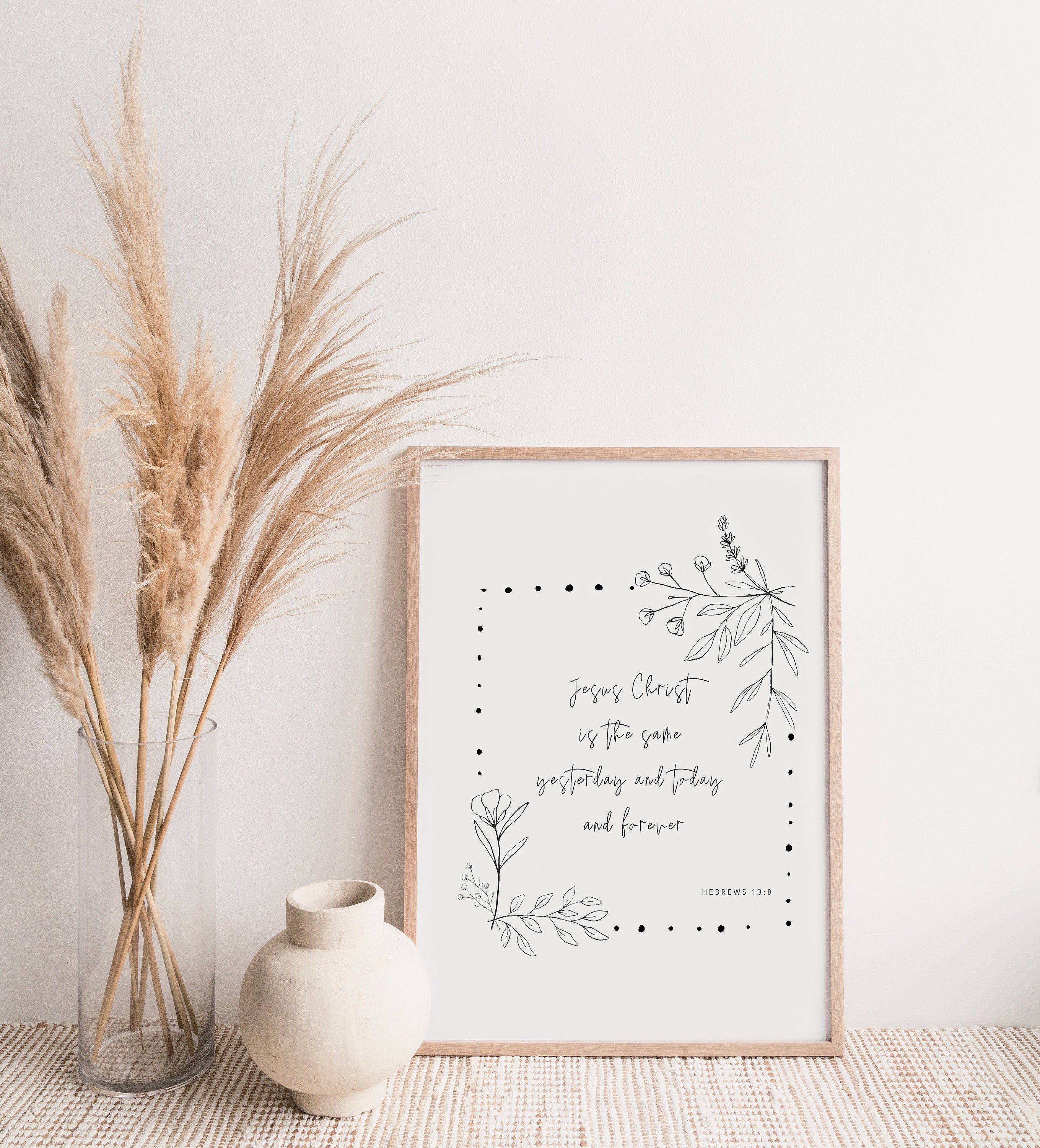 Hebrews 13:8, Printable Bible Verse Wall Art, Modern Minimalist ...
