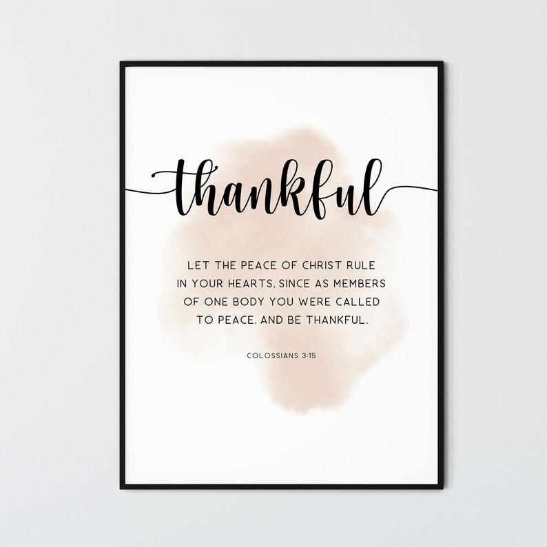Thankful Grateful Blessed Bible Verse Wall Art Set of 3 Prints ...