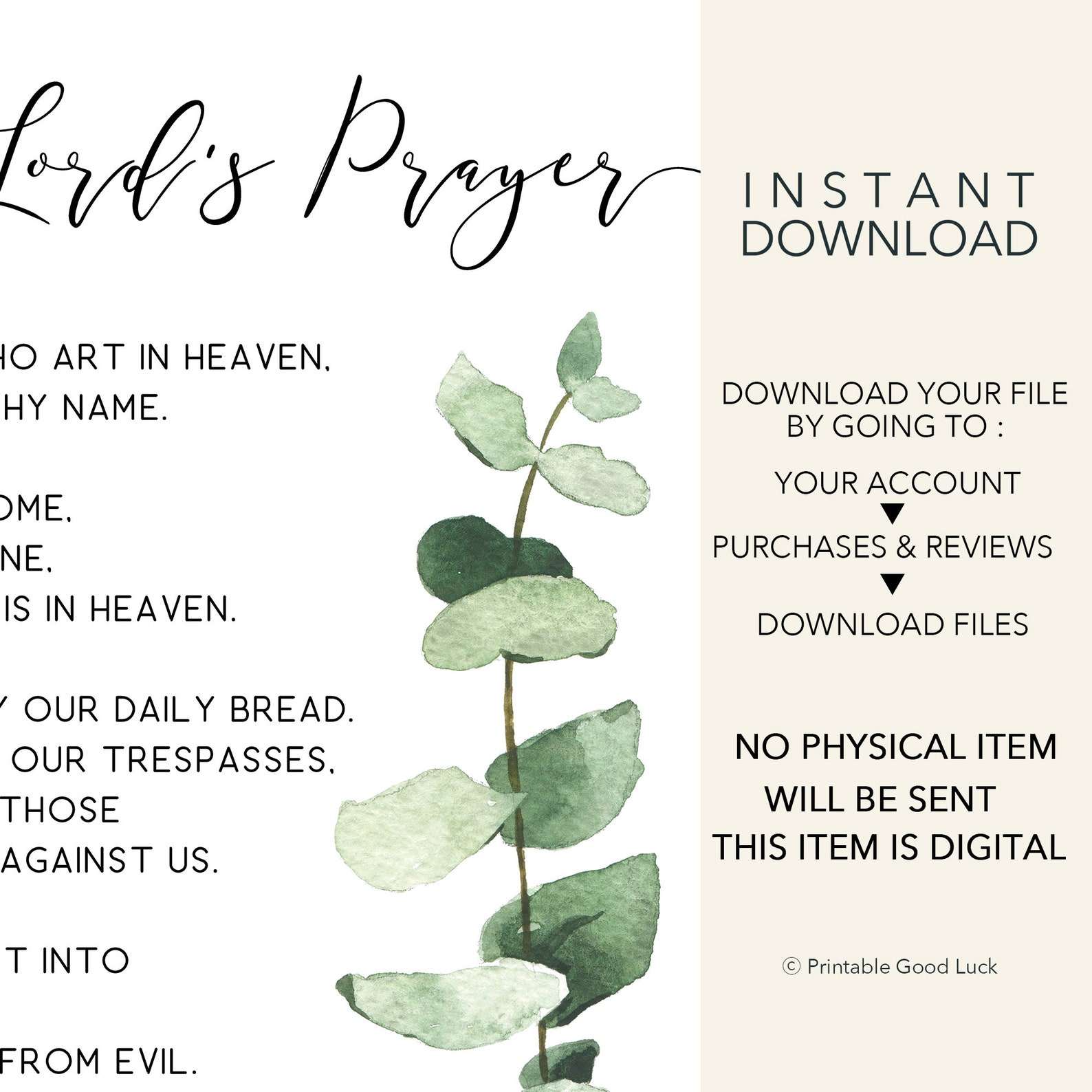 The Lord's Prayer Bible Verse Wall Art Printable - Etsy
