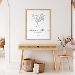 John 15:12 Bible Verse Wall Art Scripture Printable Modern Christian ...