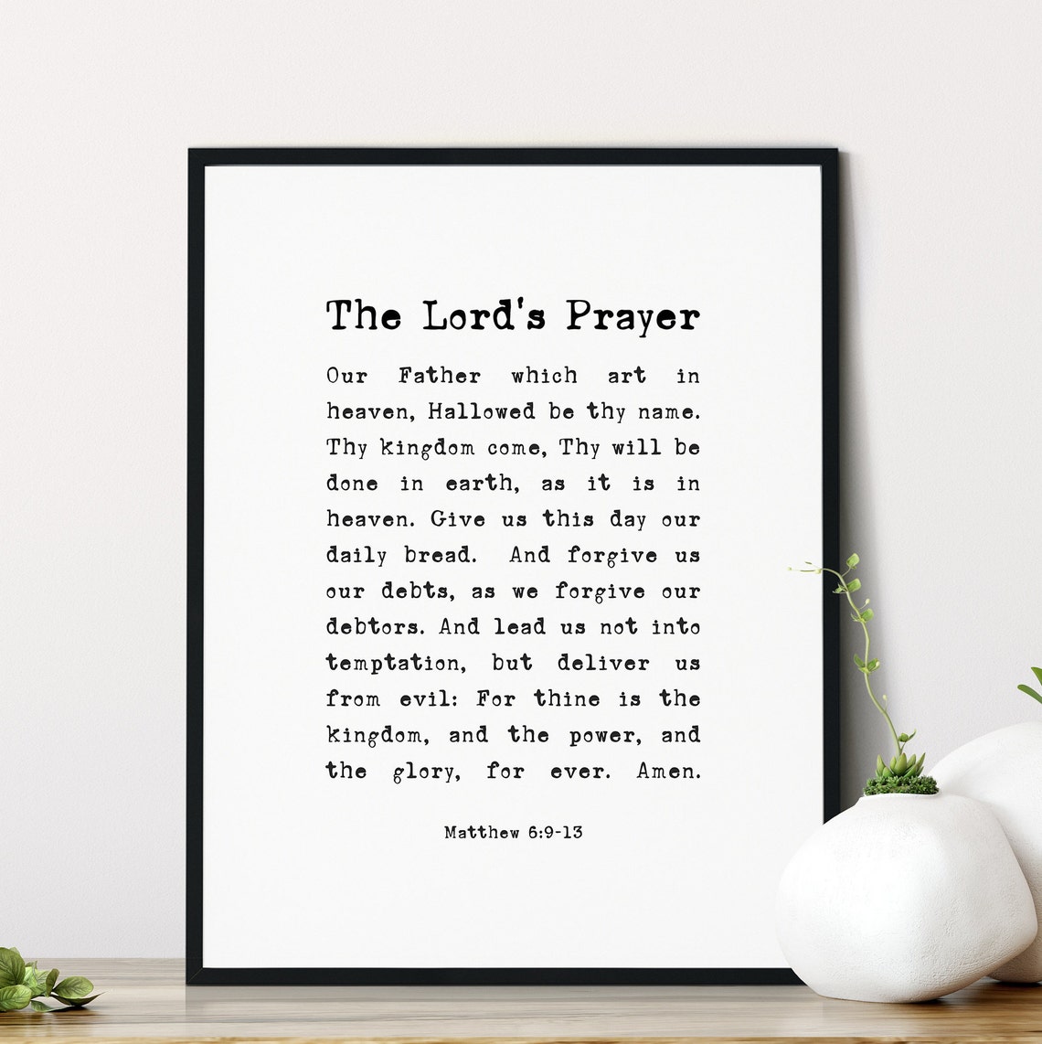 Matthew 6:9-13 The Lord's Prayer Bible Verse Wall Art | Etsy