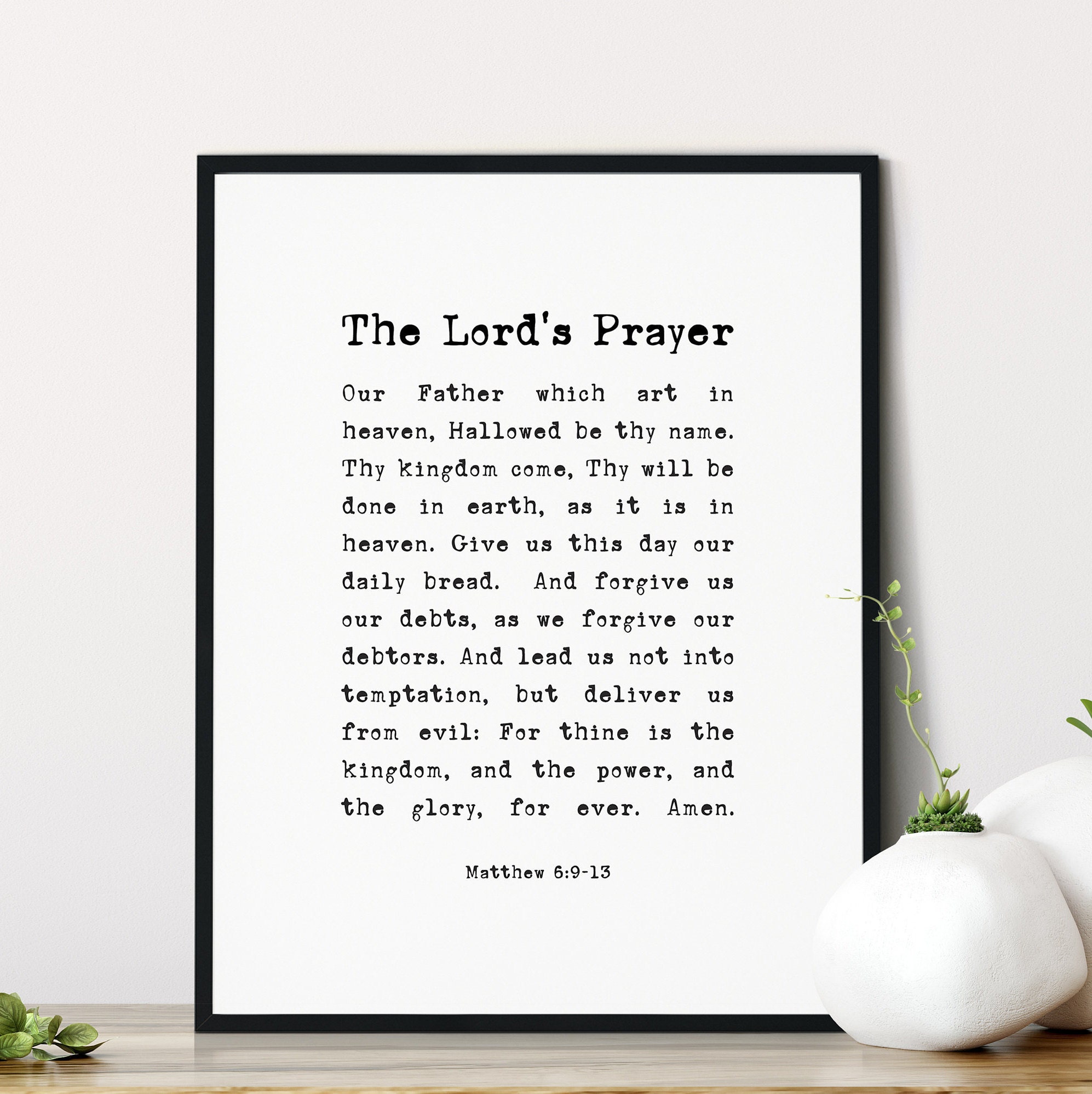 Matthew 6:9-13 The Lord's Prayer Bible Verse Wall Art | Etsy