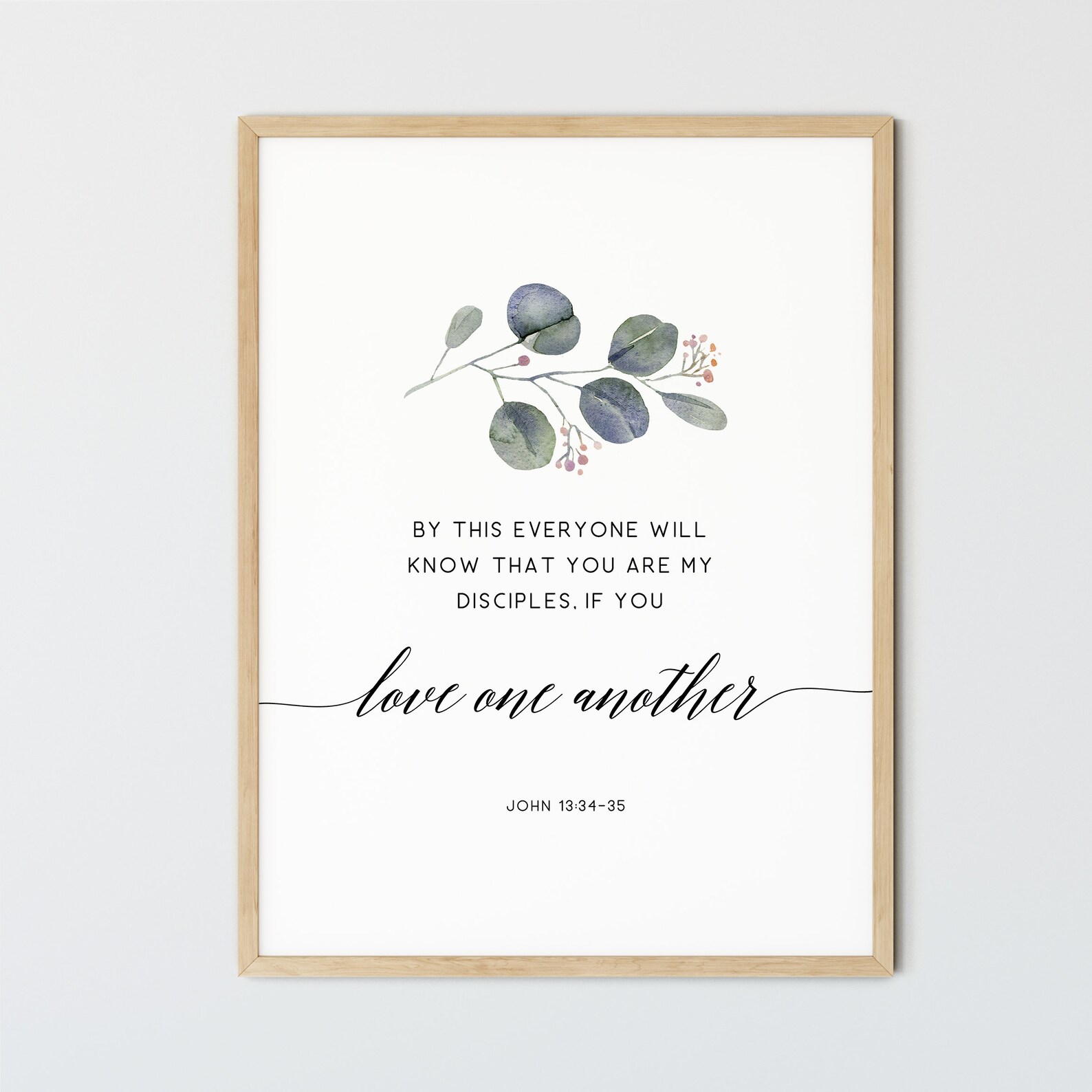 John 13:34-35 Bible Verse Wall Art, Printable Christian Scripture Wall ...