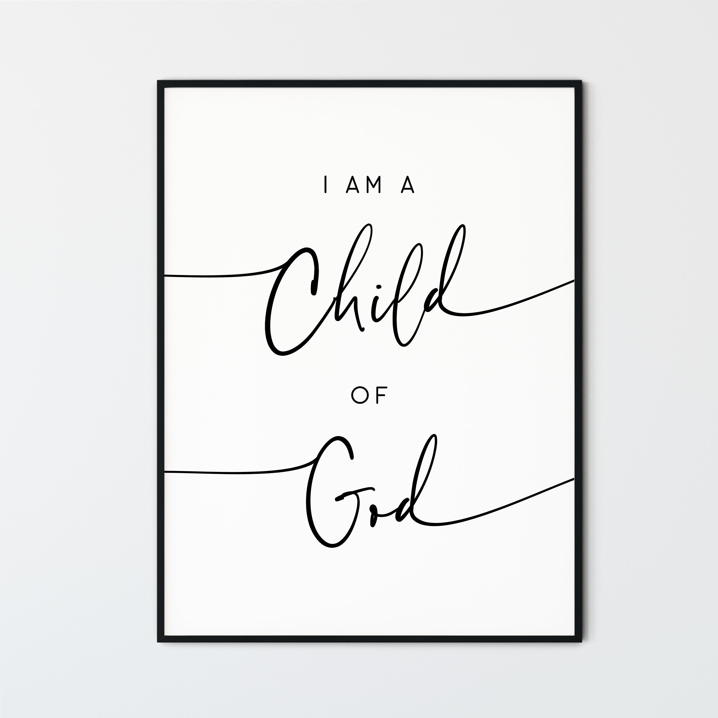 I Am A Child of God, Bible Verse Wall Art Scripture Print Modern ...
