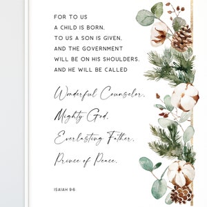 Isaiah 9:6 Wonderful Counselor Mighty God Everlasting Father Prince of ...