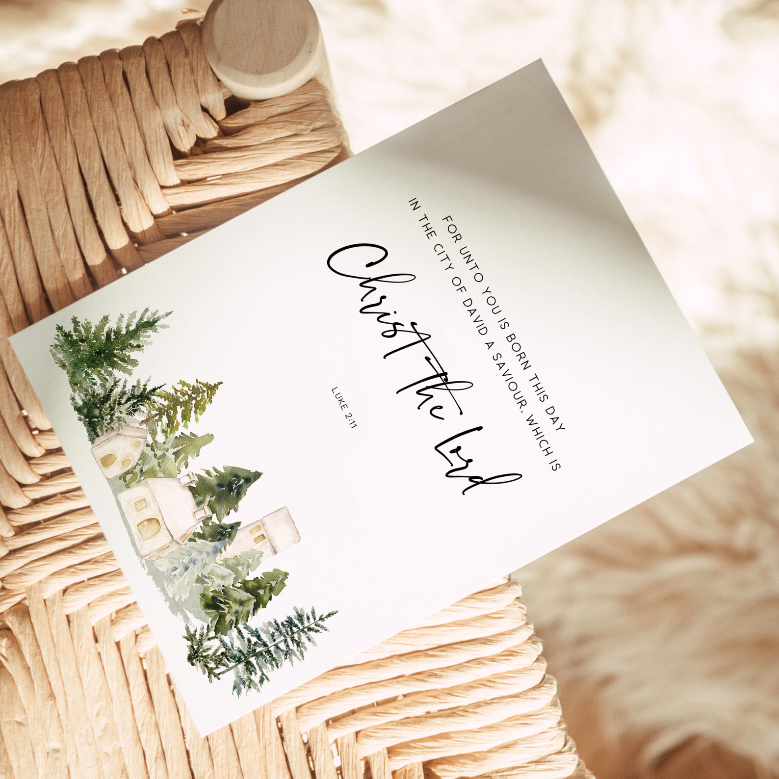 Luke 2:11 Christmas Christian Wall Art Printable Watercolor - Etsy