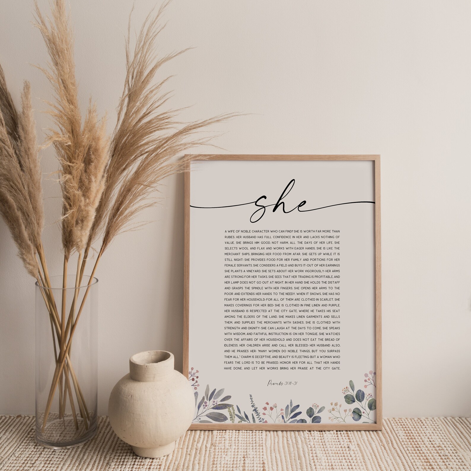 Proverbs 31:10-31 Bible Verse Wall Art Scripture Wall Art - Etsy