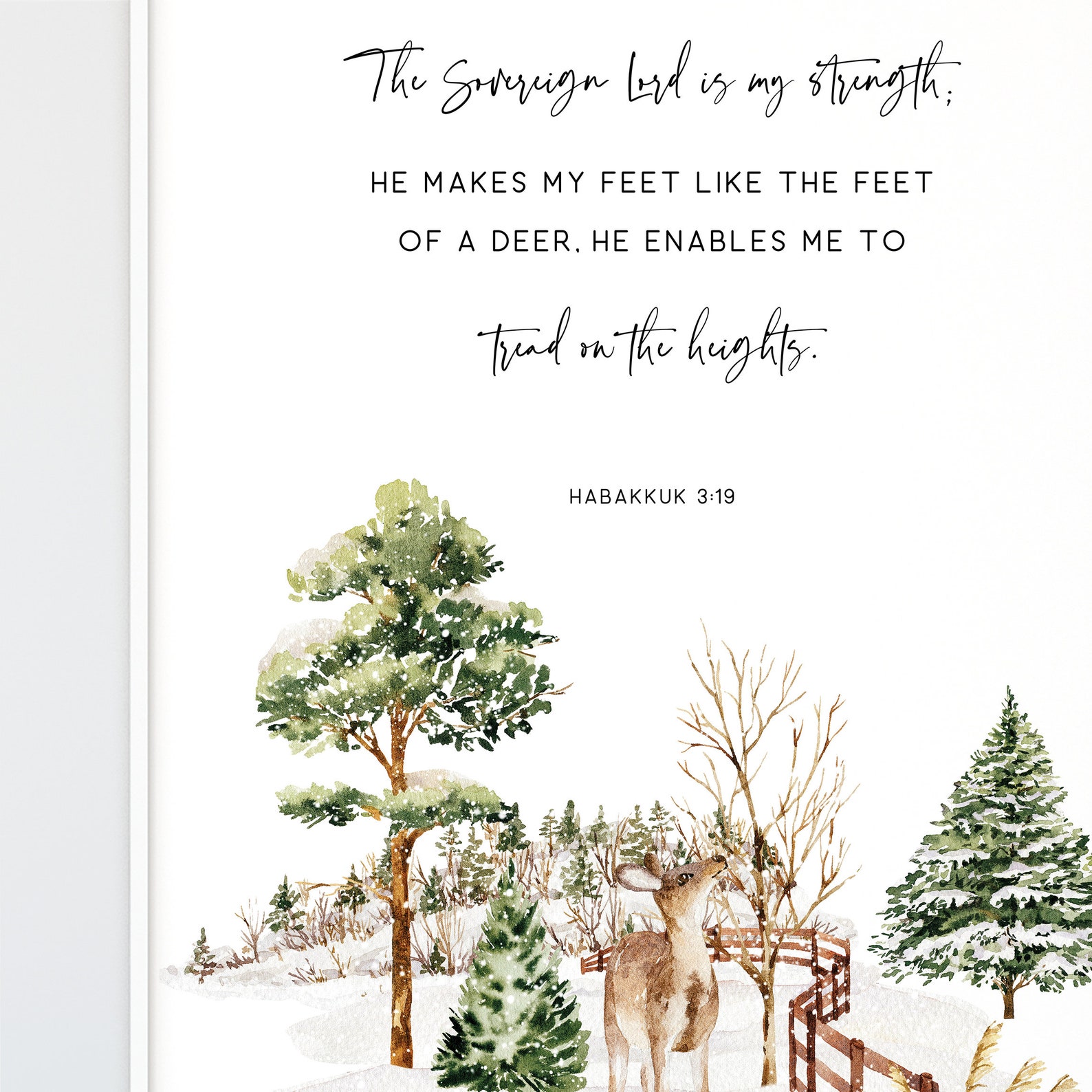 The Sovereign Lord is My Strength, Habakkuk 3:19, Christmas Christian ...