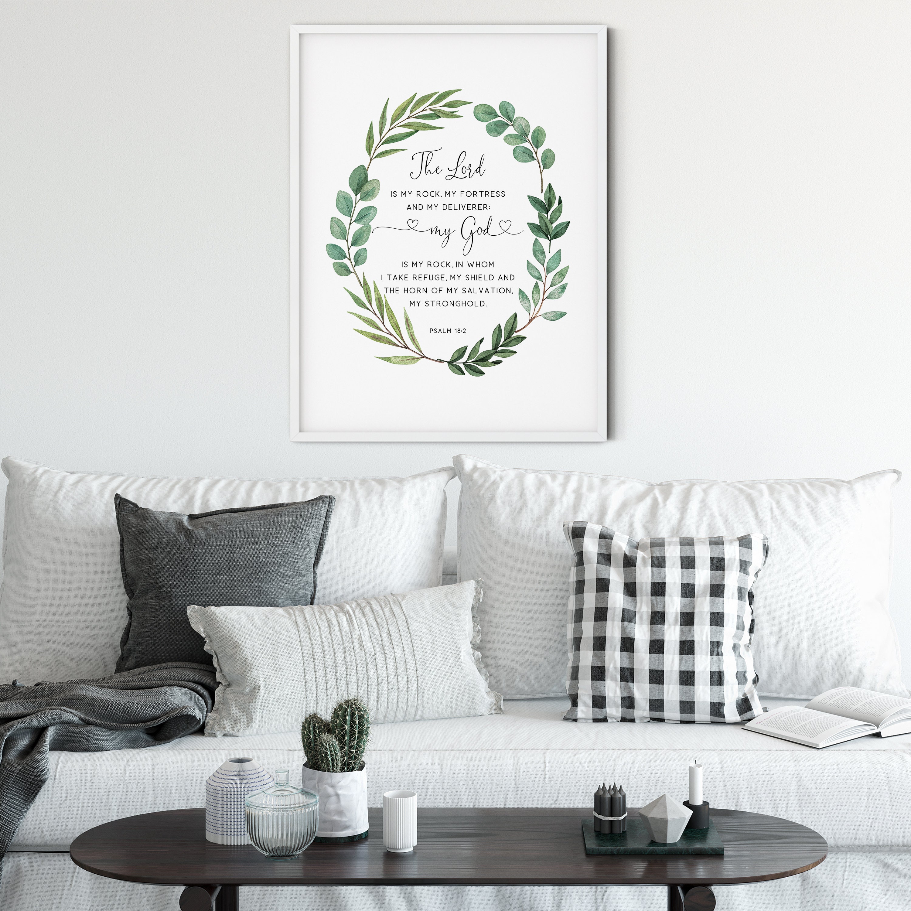 Psalm 18:2 Bible Verse Wall Art Scripture Watercolor Digital - Etsy