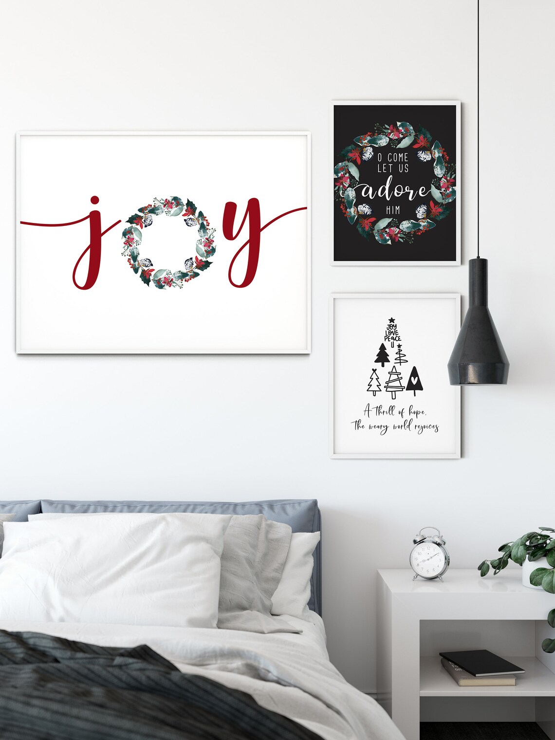 Joy Christmas Horizontal Printable Wall Art Christmas Digital | Etsy